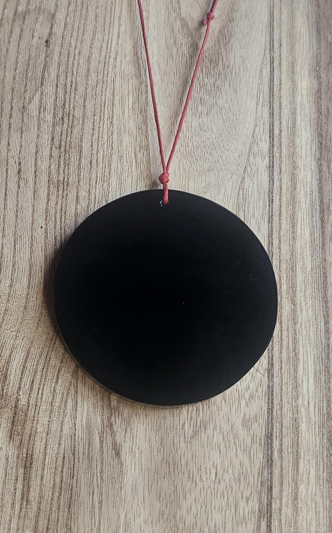 Large Obsidian Stone Scrying Disc Pendant~protection~authentic Stone ...