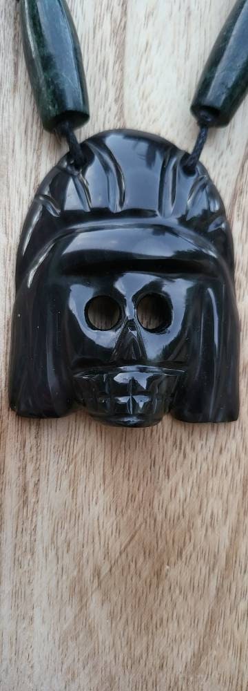 Mictlantecuhtli Obsidian and Jade Stone - Etsy
