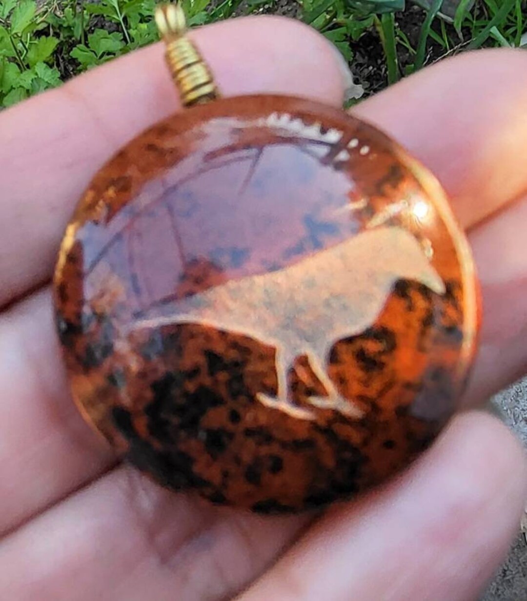 Raven Obsidian Stone Pendanthand Carved - Etsy