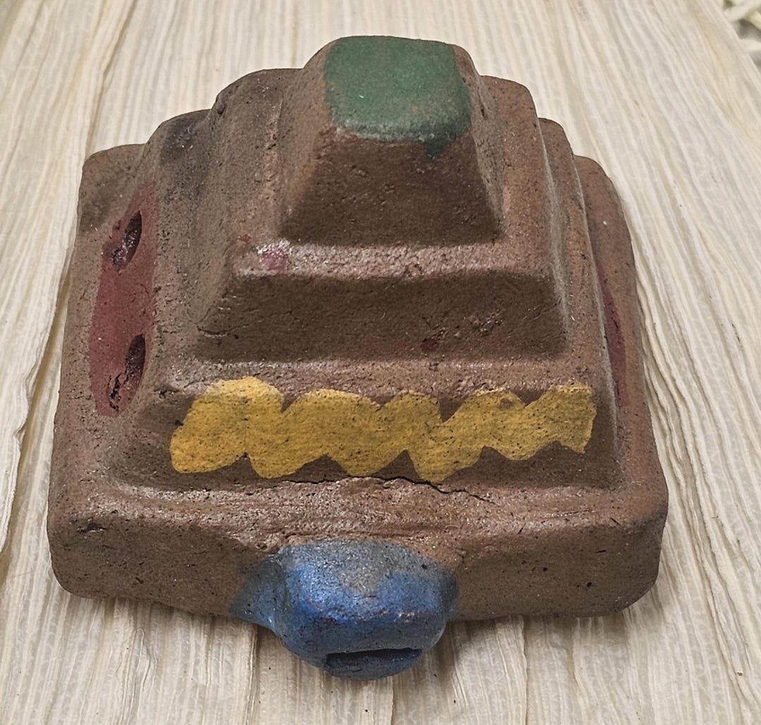 Teocalli pyramid Flute Travel Altar Flute Sculpture - Etsy