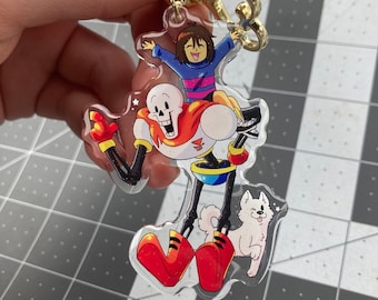 Undertale 3' Inch Acrylic Glitter Epoxy Charm Volume 1 Sans, Papyrus ...