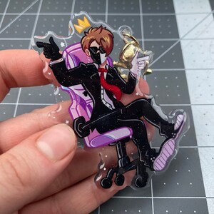 Ranboo Inspired Glitter Acrylic Keychain - Etsy