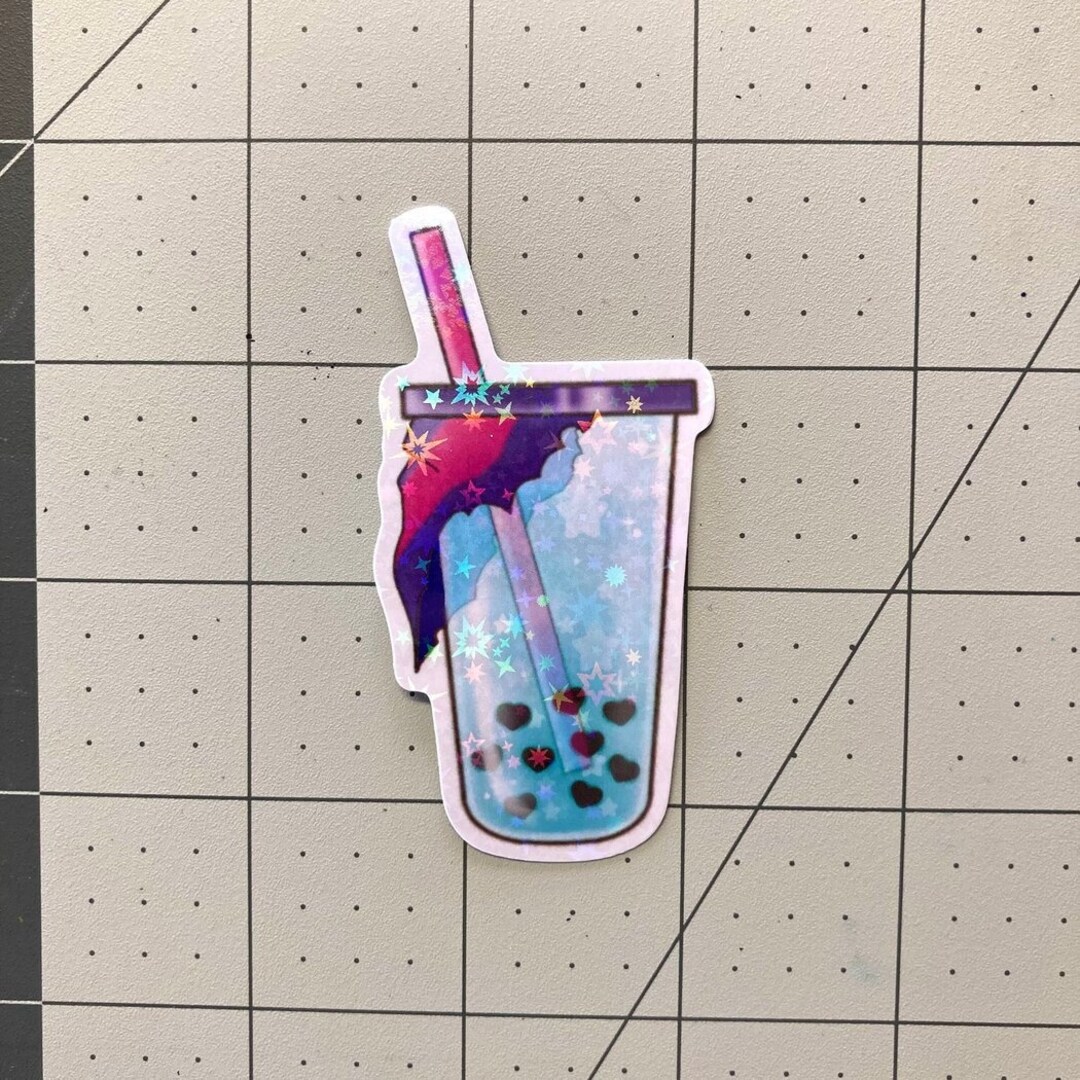 Kris Deltarune Bubble Tea Boba Holographic Star Vinyl Sticker - Etsy