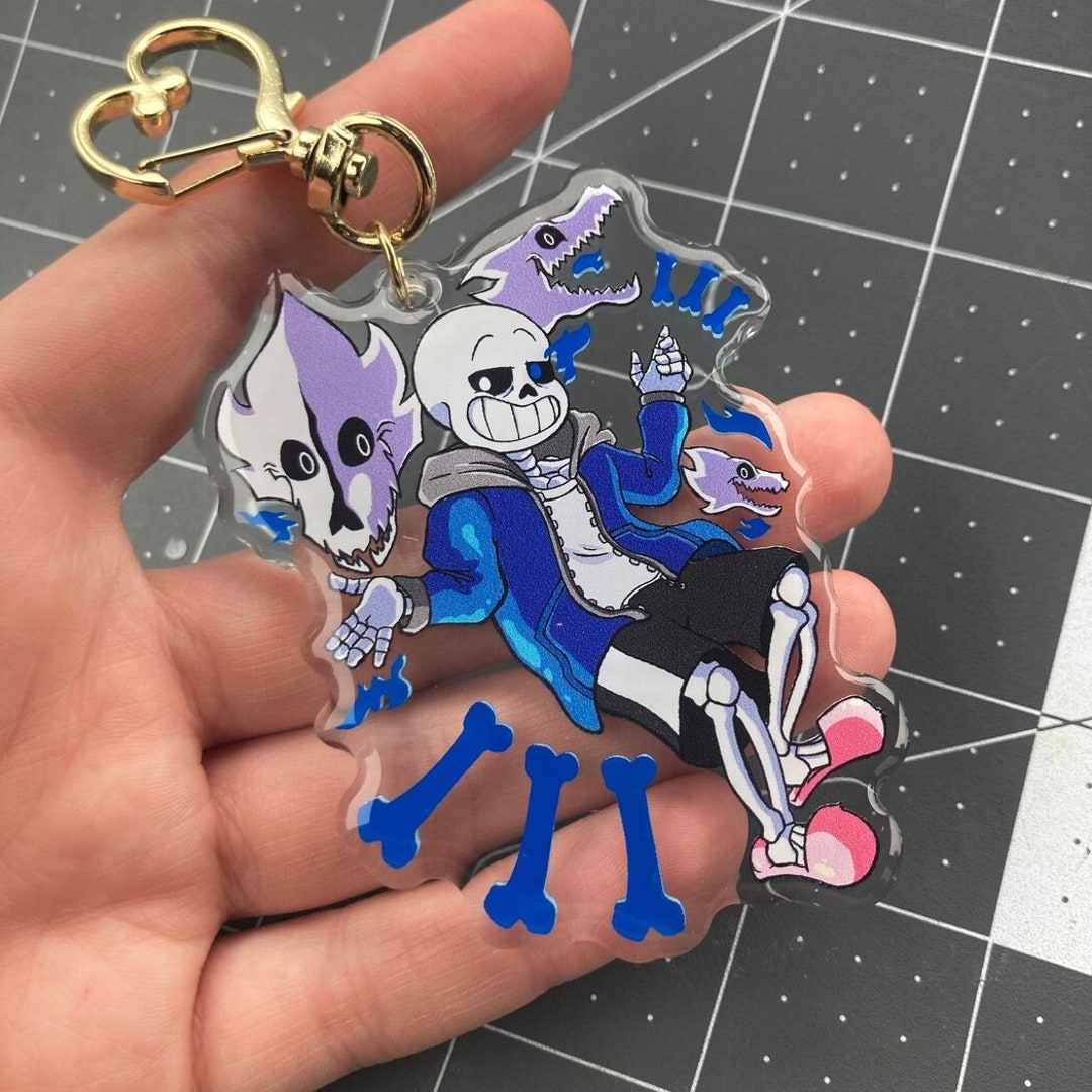 Sans Blue Hot-stamped Keychain - Etsy