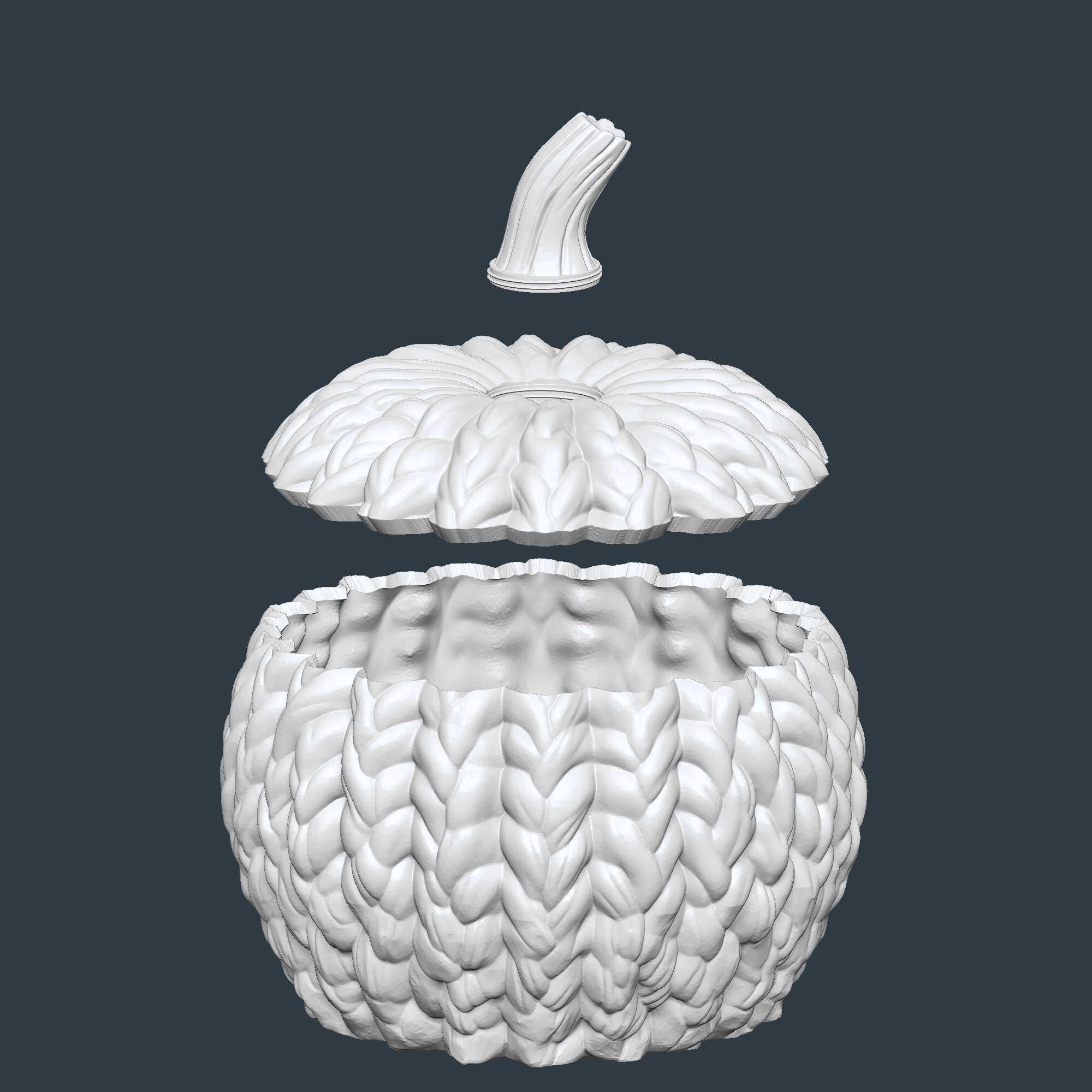 Knitted Pumpkin Basket STL File — 3D Printable Halloween Candy Holder ...