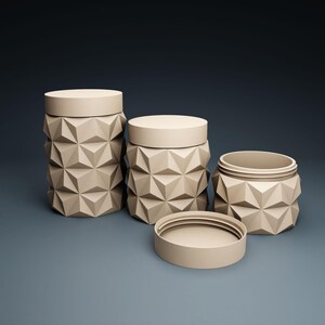 Set of 3 Storage Boxes With Screw Caps - 3D Printing STL File - Instant ...