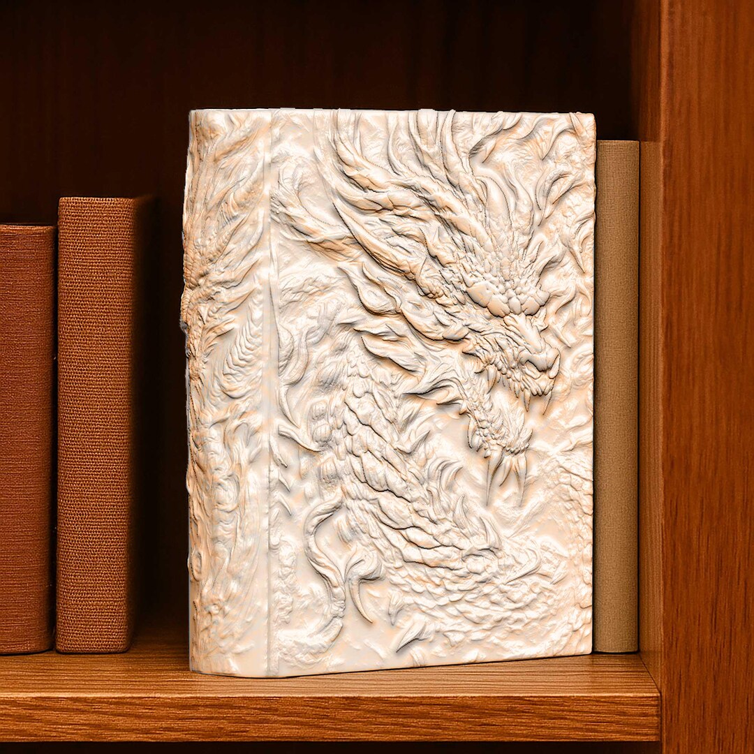 Dragon Book Nook STL File: Fantasy Shelf Decor Storage Box 3D Printable ...