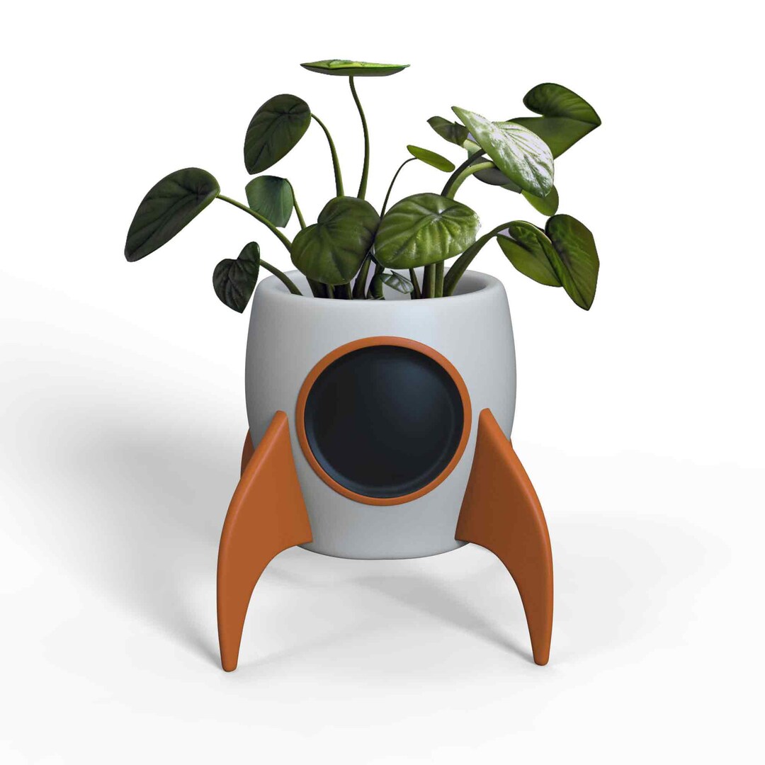Rocket Planter Pot STL 3D Printer File: Instant Download Unique Garden ...