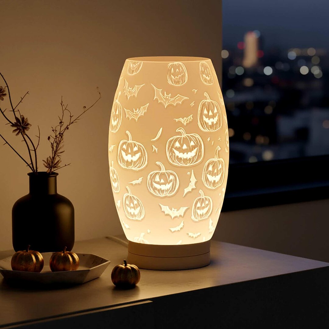 Halloween Pumpkin Lamp Shade STL File – Digital 3d Printer File – No ...