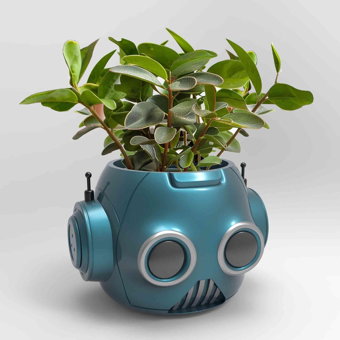 Robot Planter Pot STL 3D Printer File: Instant Download Plant Lady Gift ...