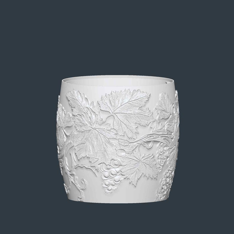 3D Printable Grape Plant Pot STL File: Vine & Fruit Motif Digital ...