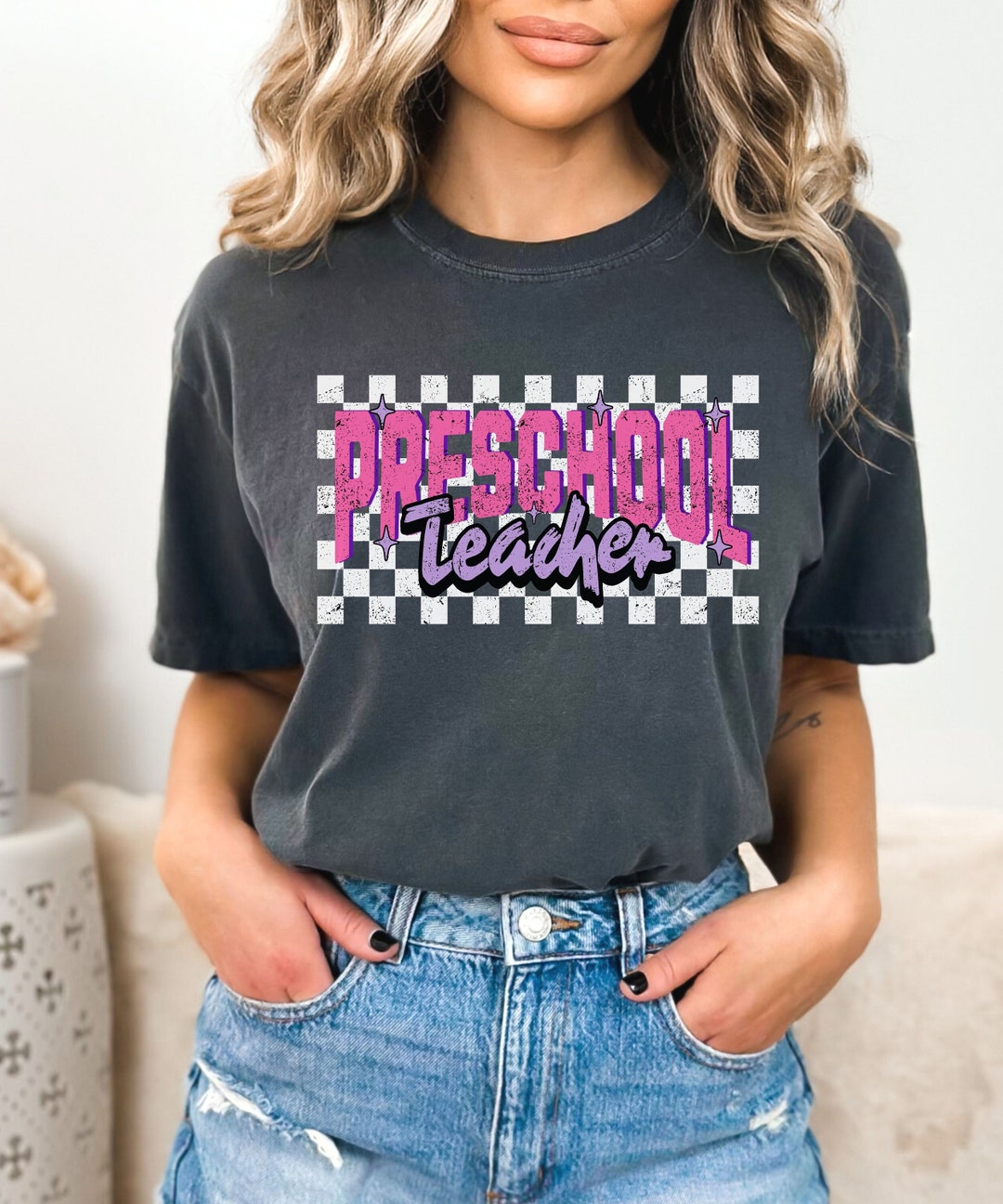 Preschool Teacher Comfort Colors® Shirt, Back to School Tshirt ...