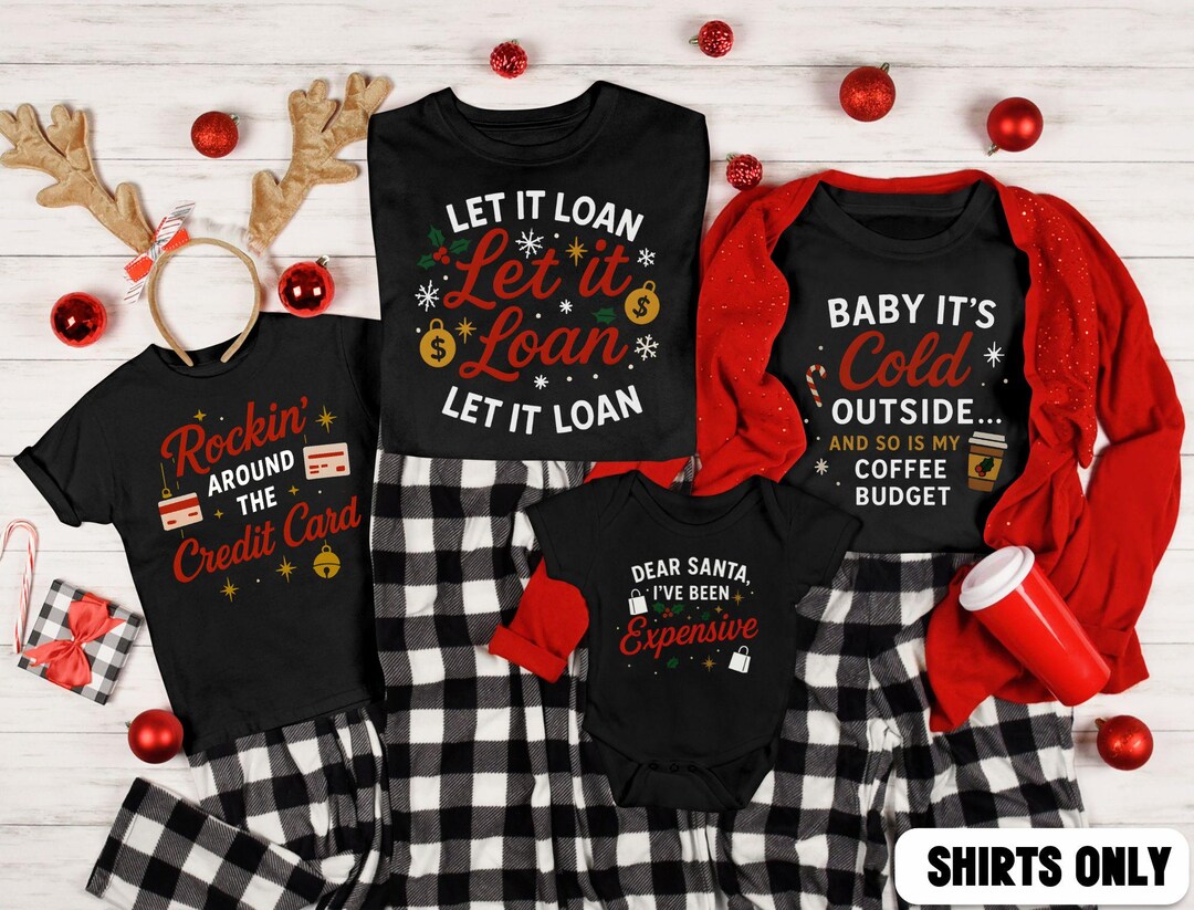 Inflation Themed Family Matching Christmas Tshirt, Christmas Crew Shirt ...