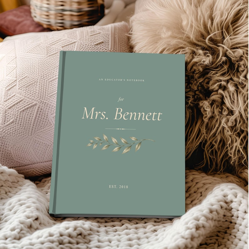 Personalized Educator Notebook: Hardcover Journal for Teacher ...