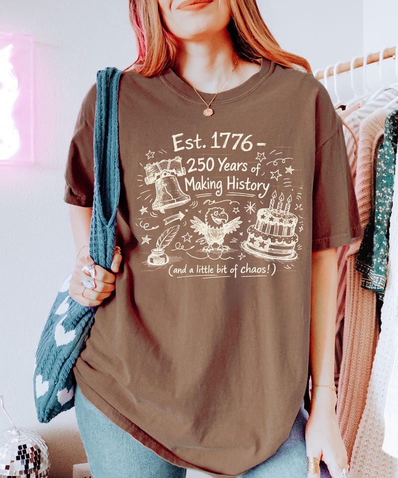 Hand Drawn 1776 Doodle Shirt, America 250th Anniversary, Aesthetic ...