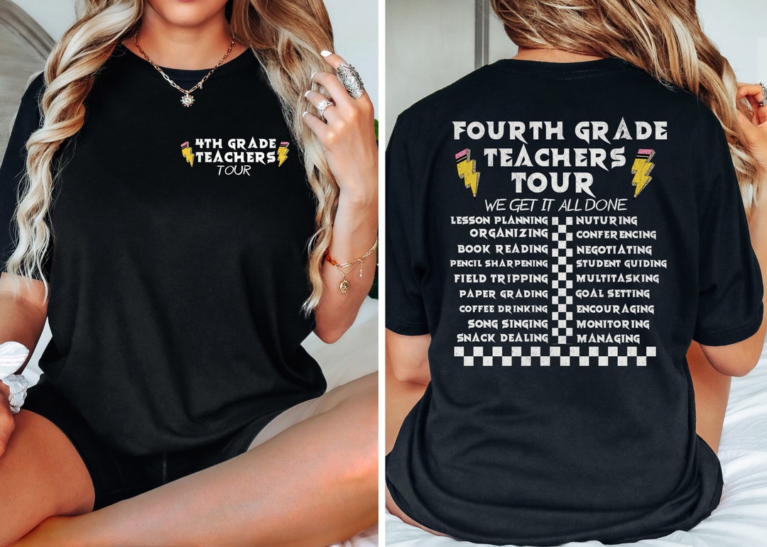 Fourth Grade Teacher Tour Shirt, Retro 4th Grade Teacher Tee, 4th Grade ...