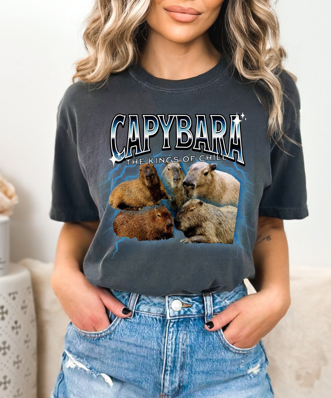 Comfort Colors® Retro Capybara Kings of Chill Shirt, Vintage Style ...