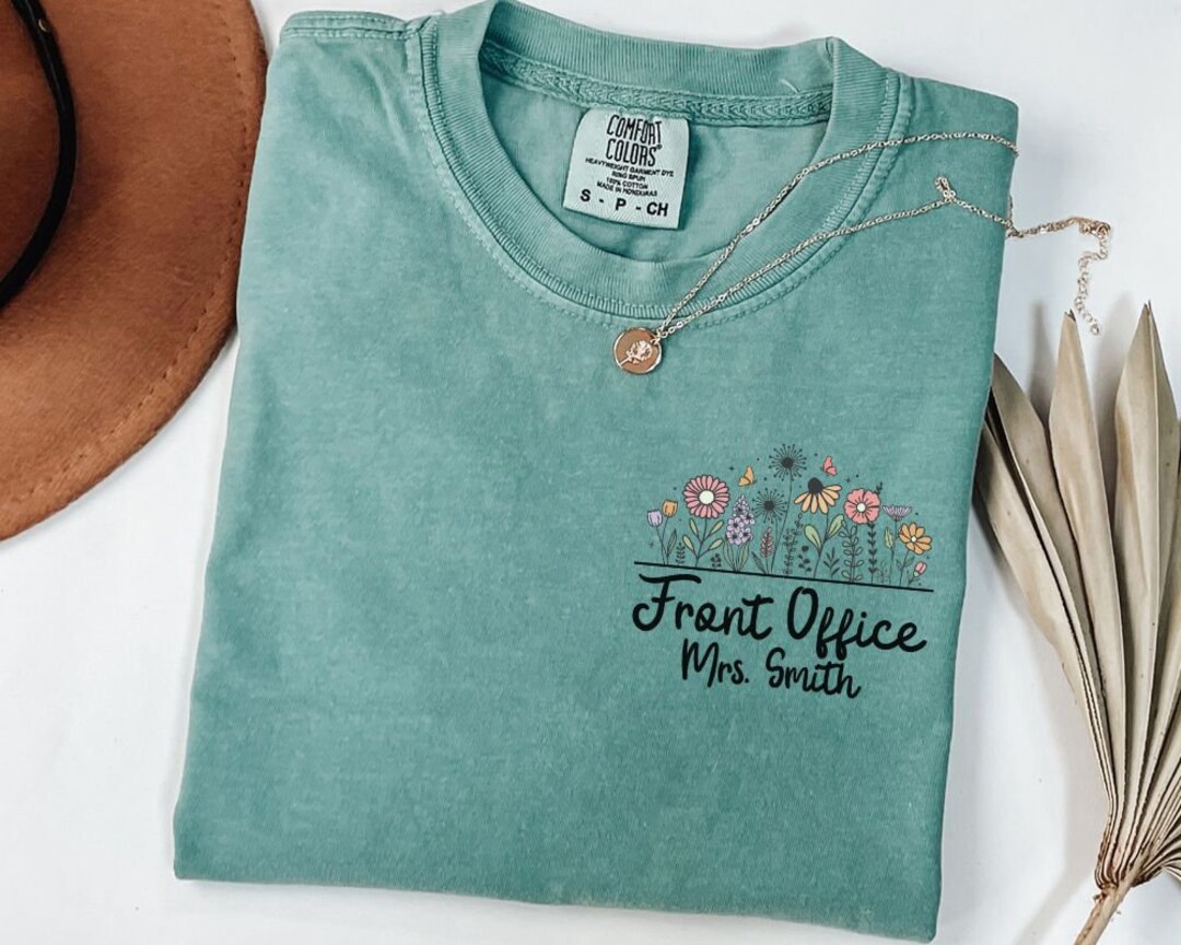 Comfort Colors® Custom Front Office Squad Shirt, School Secretary Shirt ...