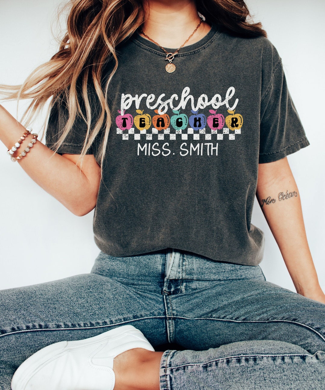 Custom Preschool Teacher Comfort Colors® Shirt, Back to School Tshirt ...