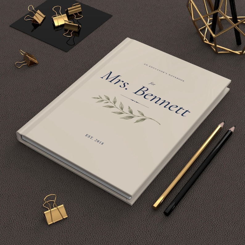 Personalized Educator Notebook: Hardcover Journal for Teacher ...