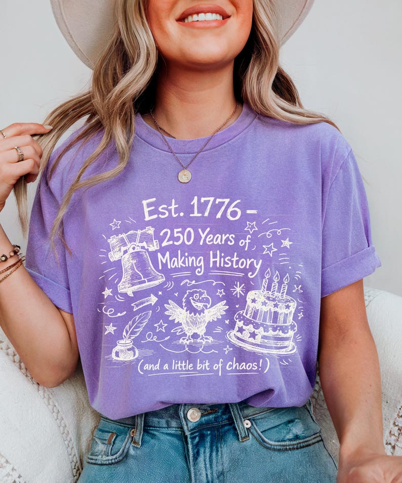 Hand Drawn 1776 Doodle Shirt, America 250th Anniversary, Aesthetic ...