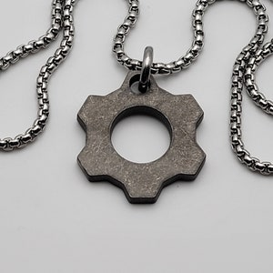 Titanium Gear Pendant Dangle Necklace EDC - Etsy