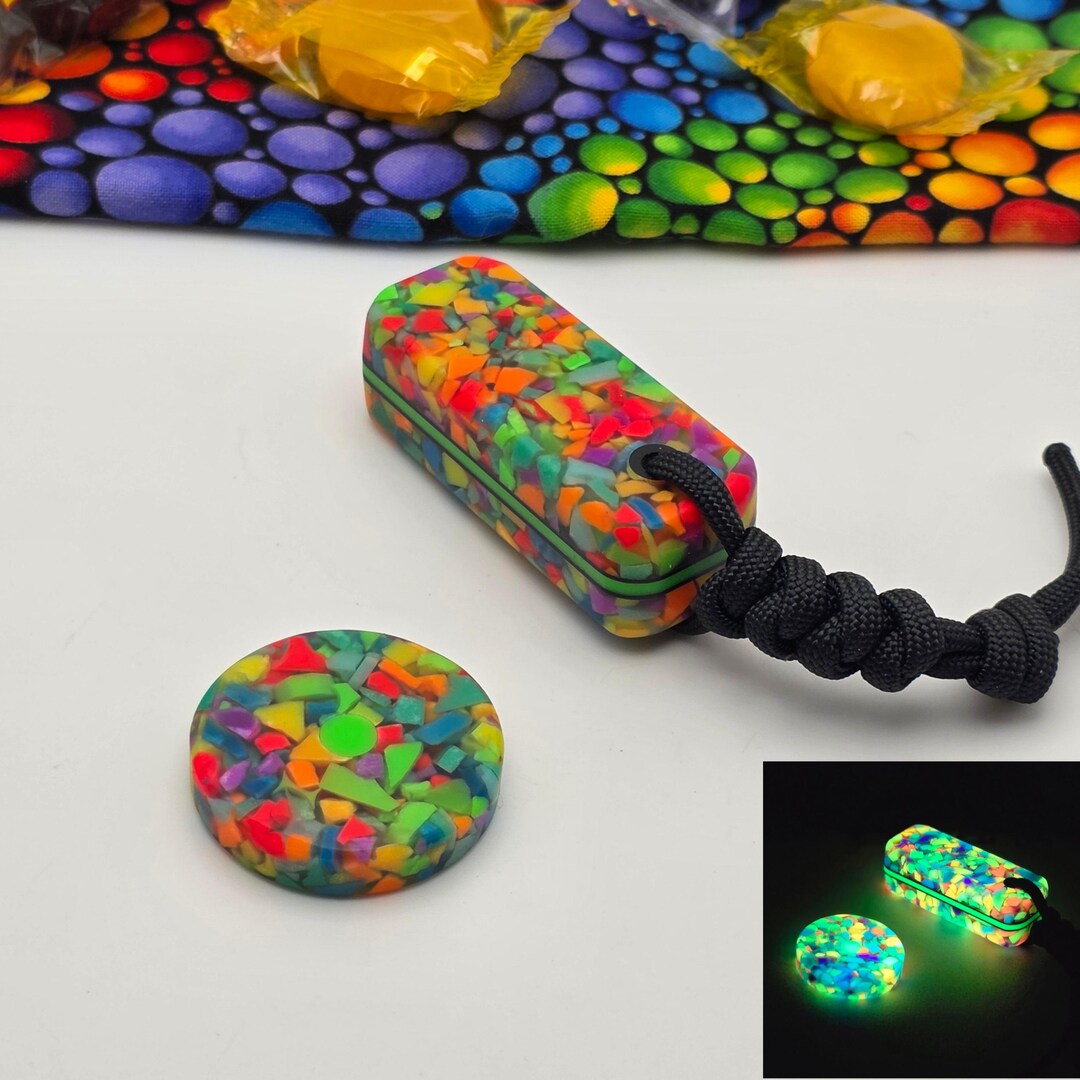 New!! Rainbow Glow Worry Stick or Coin Pocket Fidget Worry Stone EDC - Etsy