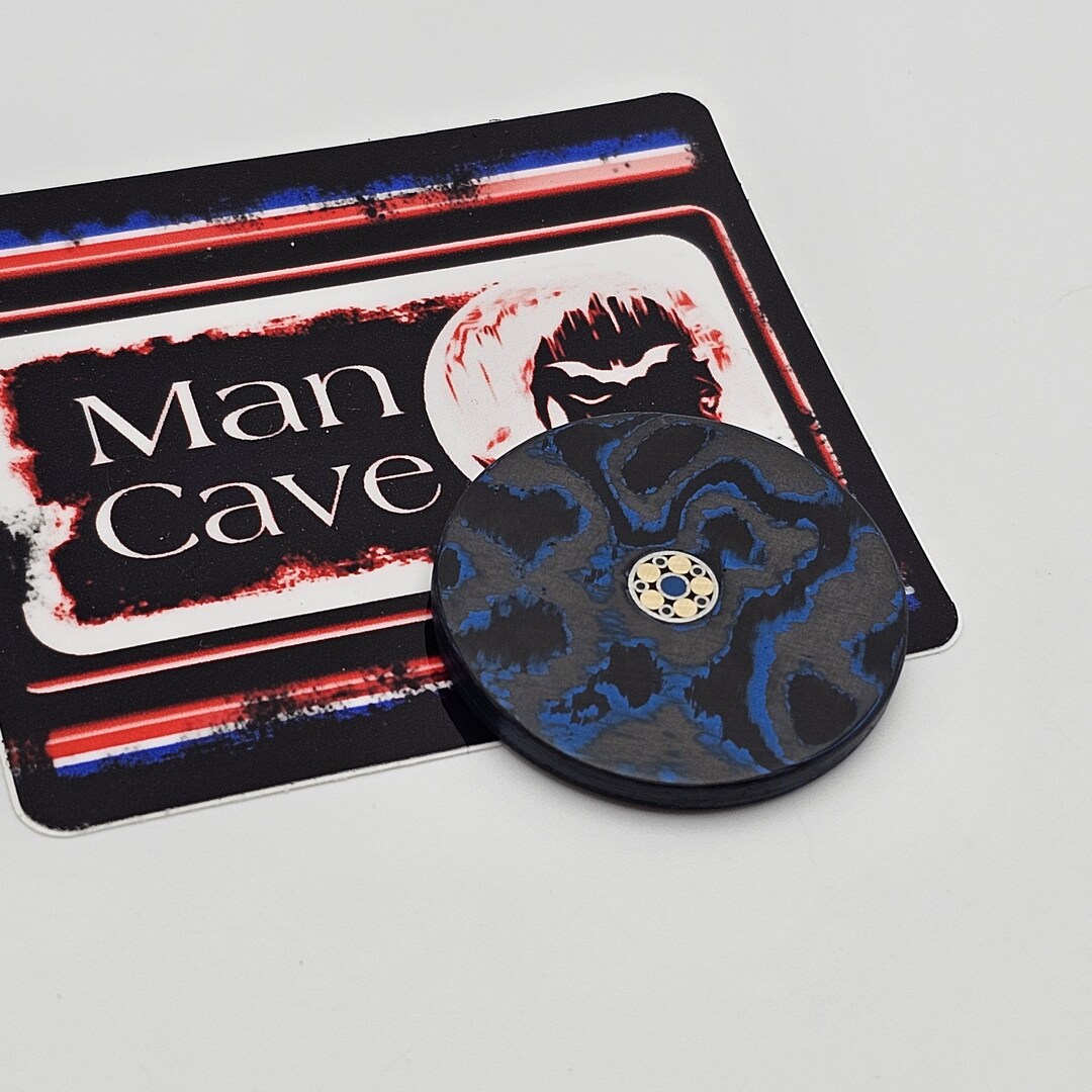 New!! Electric Blue Camo Carbon Fiber Coin Pocket Fidget EDC - Etsy