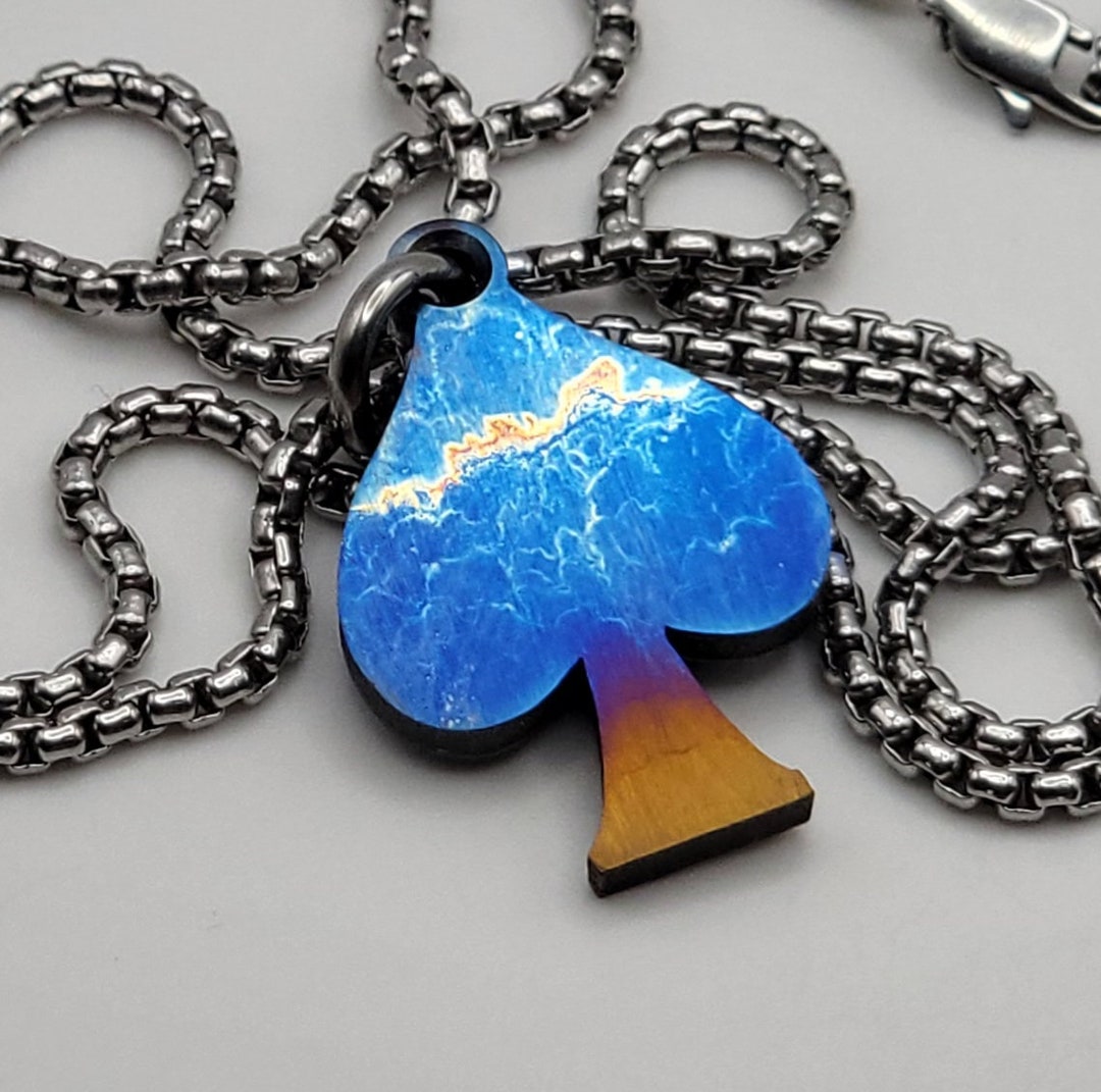 Lightning Strike Finish Titanium Spade Pendant Necklace EDC - Etsy Hong ...