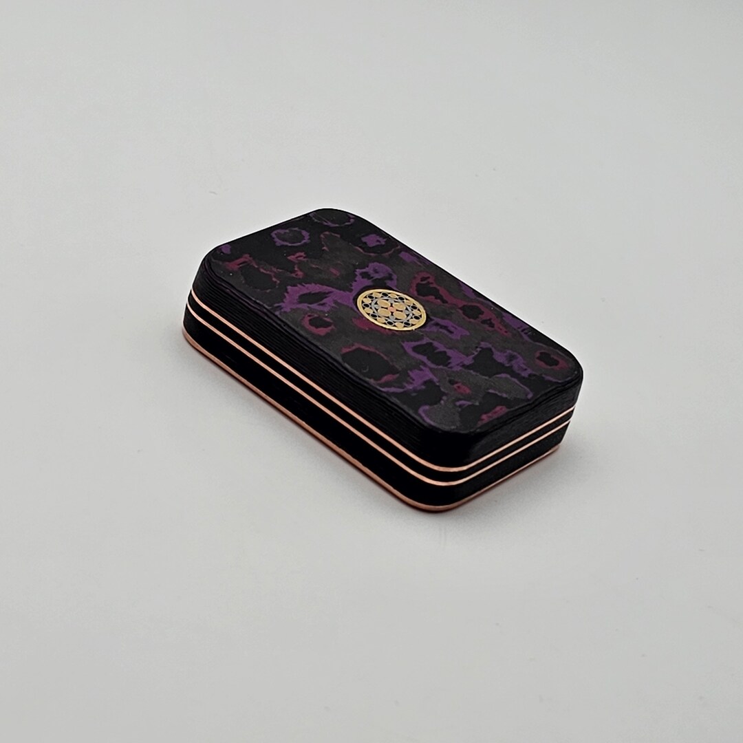 NEW!! Fat Carbon Fiber Hammered Copper Worry Stone Pocket Fidget EDC - Etsy