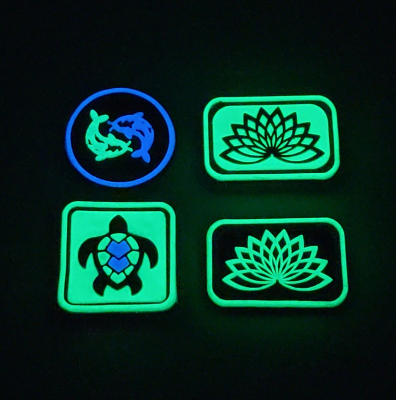 Glow 3 Pack Lotus Flower Honu Koi Ranger Eye RE PVC Patch Set EDC - Etsy