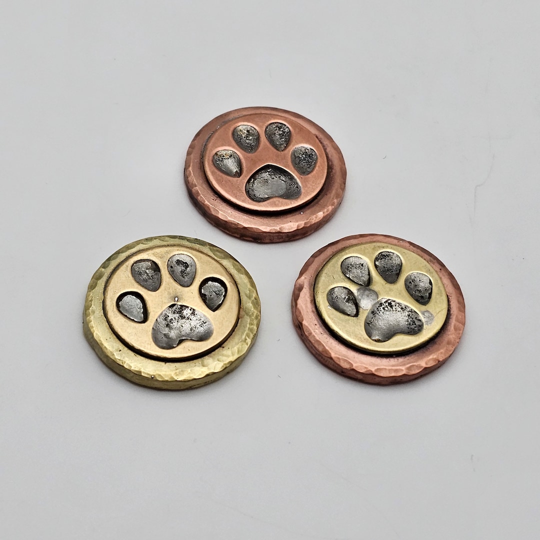 New!! Copper Brass Paw Print Coins Pocket Fidget EDC - Etsy