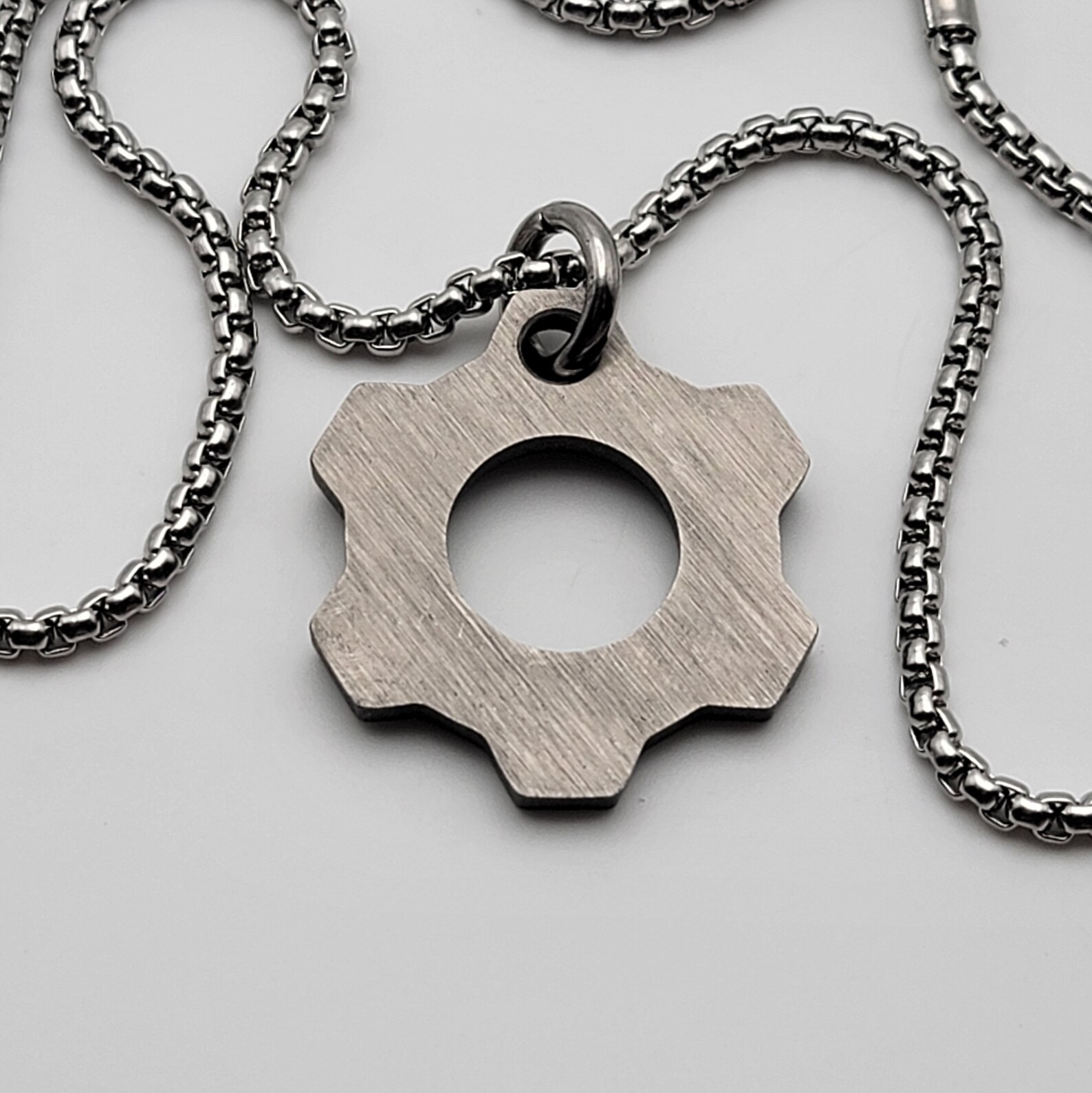 Titanium Gear Pendant Dangle Necklace EDC - Etsy