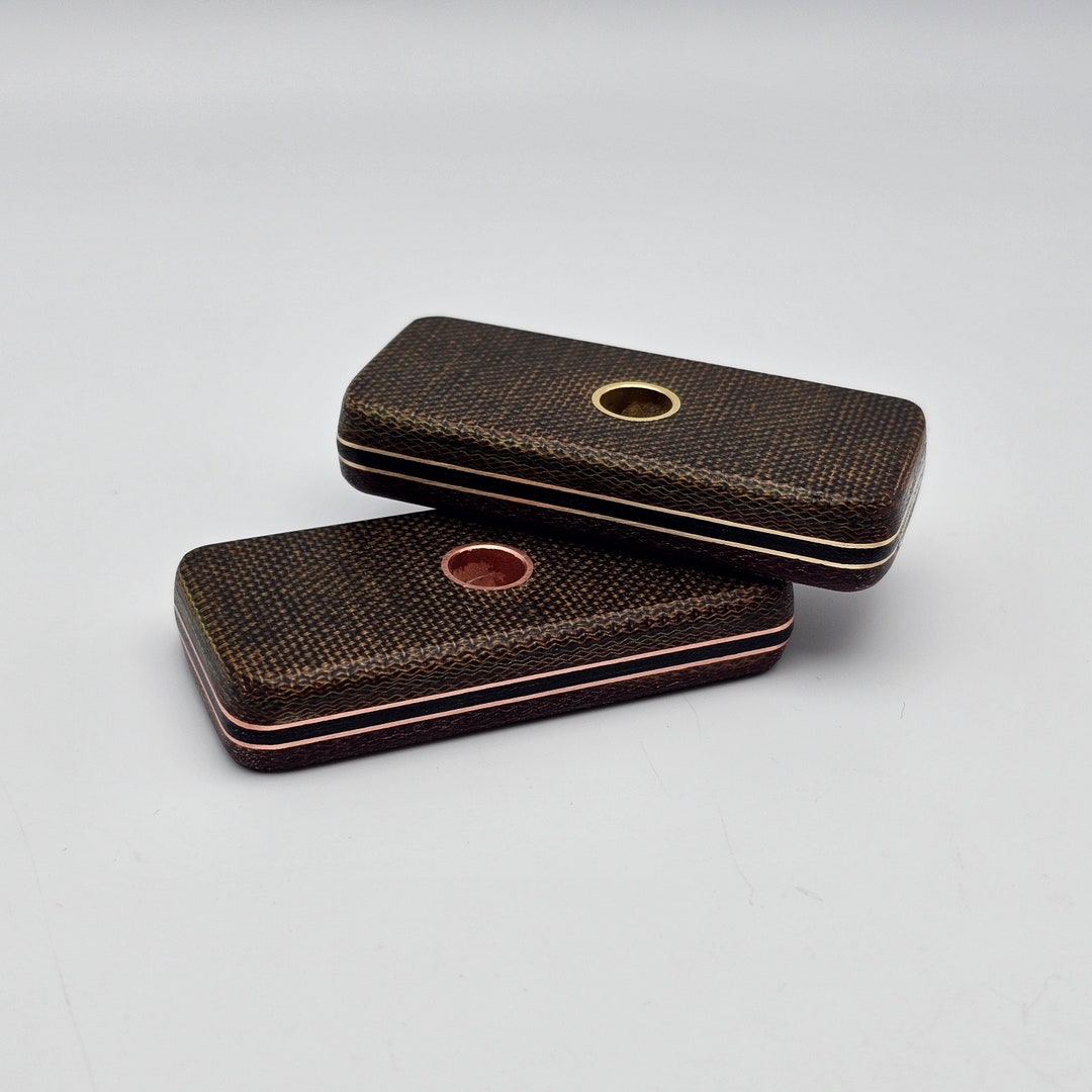 New!! Emerald Micarta Vintage Micarta Brass Copper Thumb Stone Worry ...