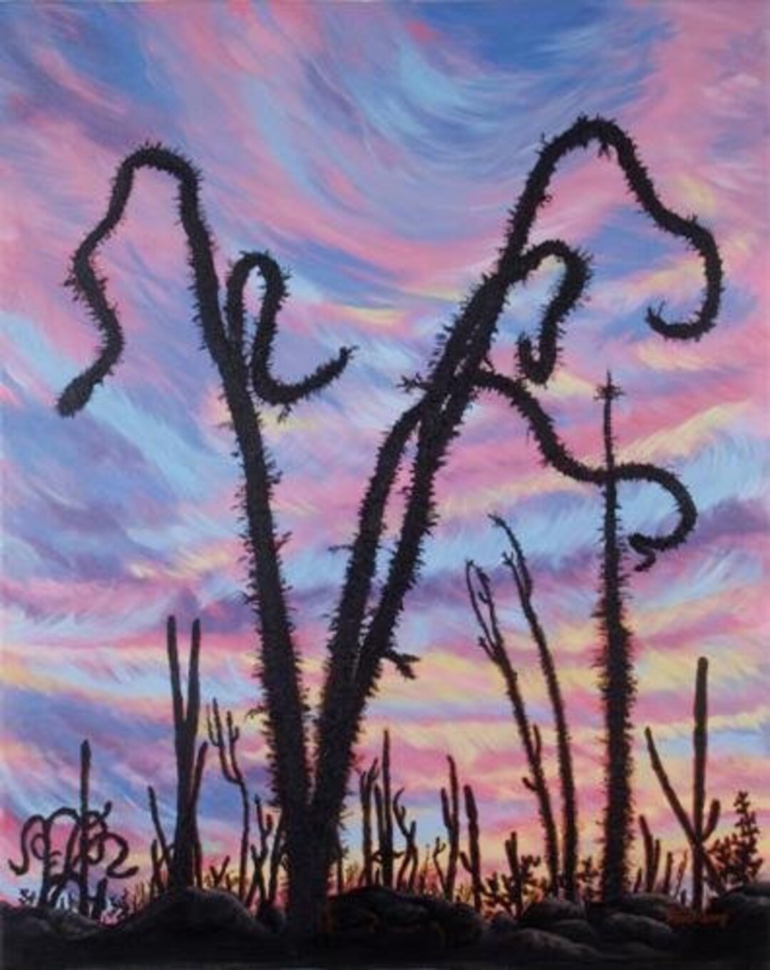 Cielito Lindo, Print of a Sunrise Sky Behind Boojum Trees - Etsy