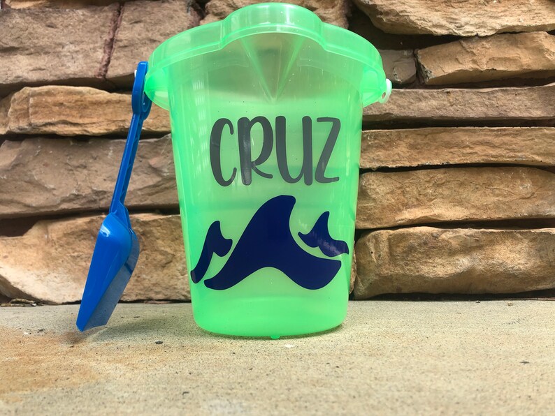 Name and Initial Sand Bucket for Kids Sand Pail With Name - Etsy