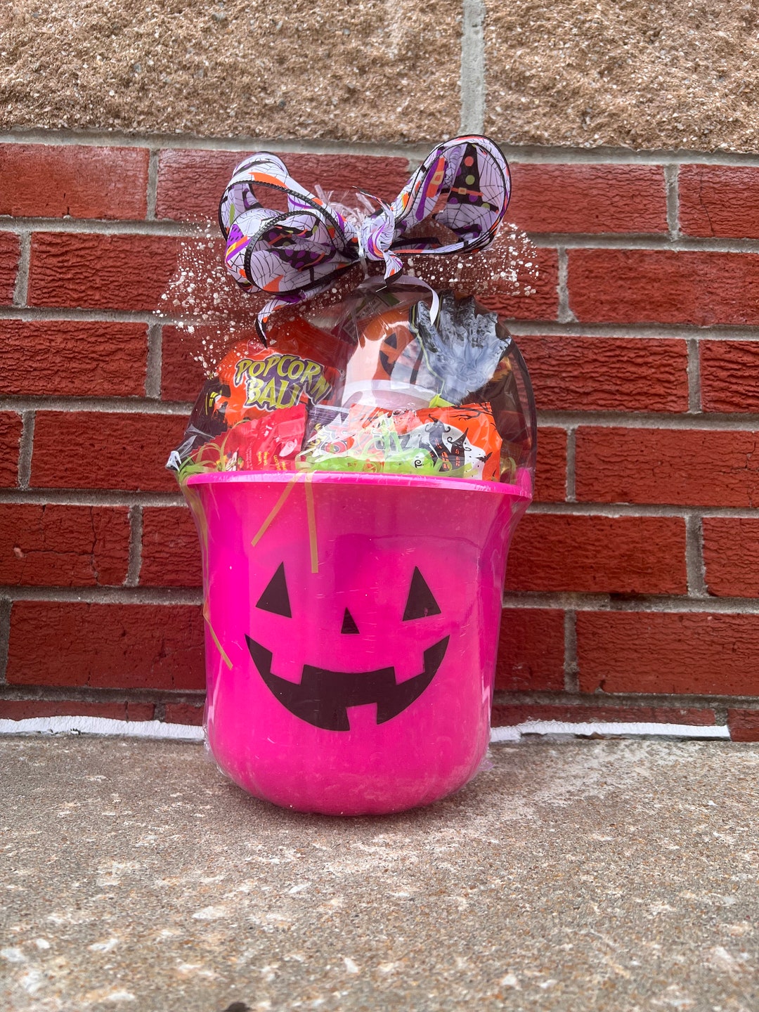 Pink Trick or Treat Pail for Kids Filled Halloween Treat Basket - Etsy