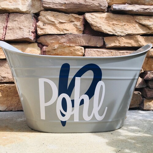 Custom Last Name Monogram Ice Bucket Bachelorette // Wedding - Etsy