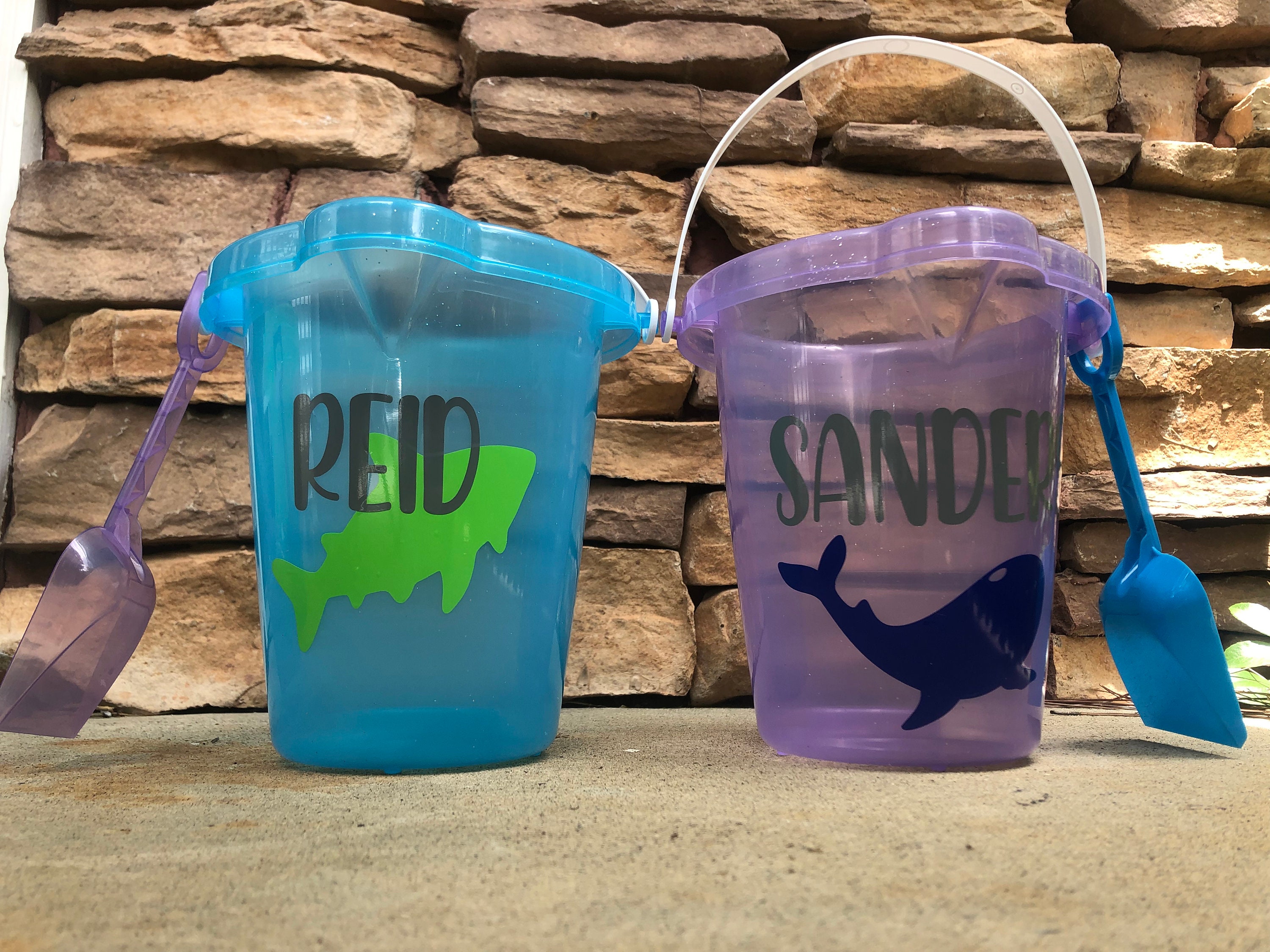 Name and Initial Sand Bucket for Kids Sand Pail With Name - Etsy