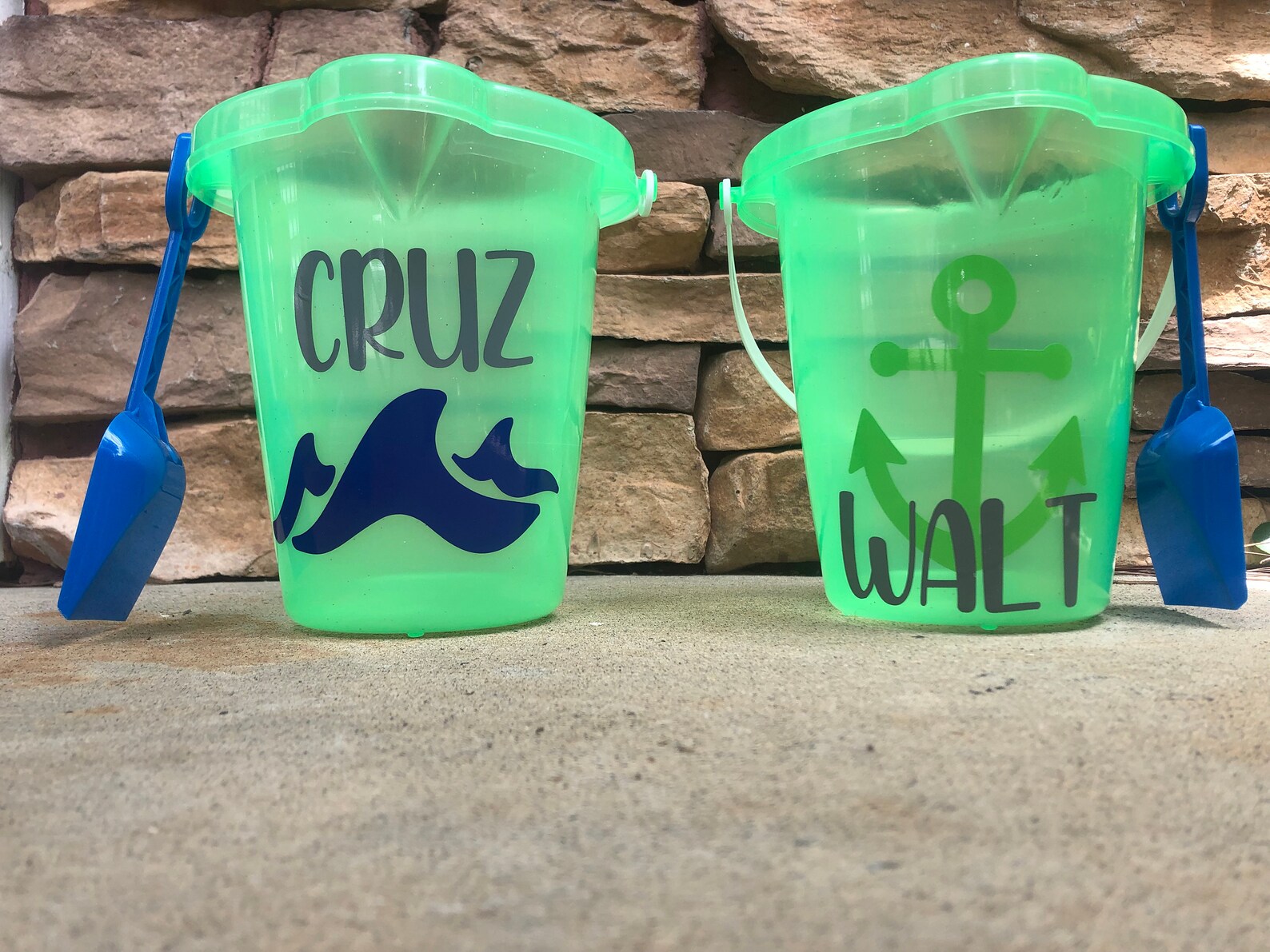 Name and Initial Sand Bucket for Kids Sand Pail With Name - Etsy