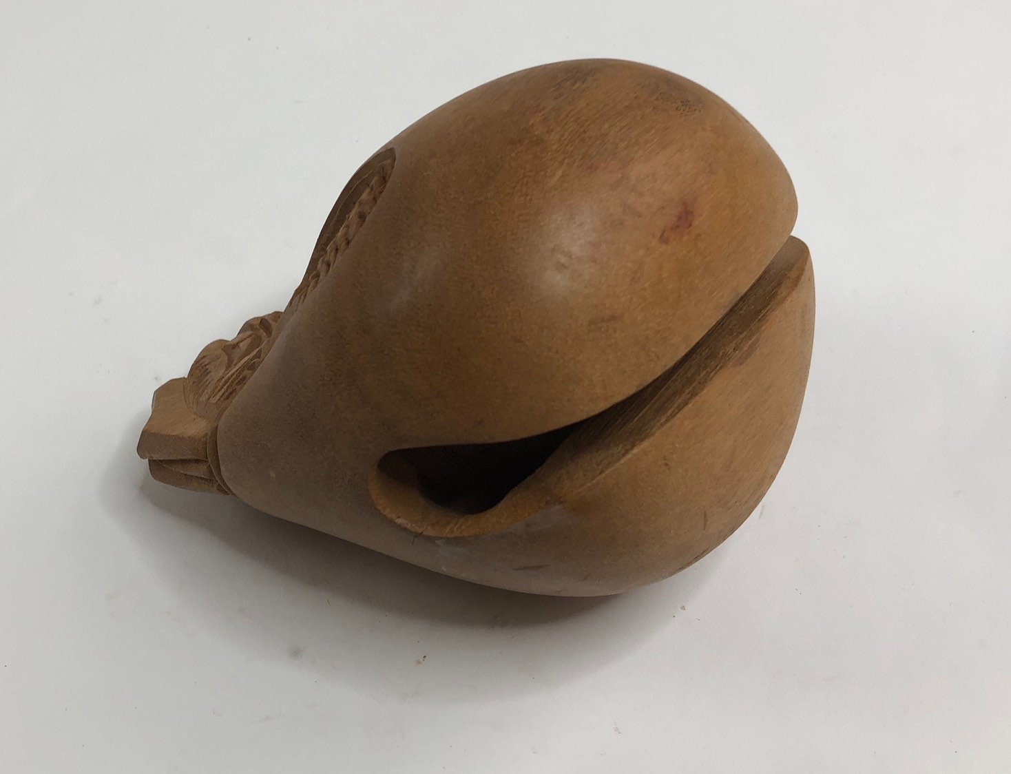 Mokugyu Wooden Fish Drum Antique Japanese Buddhist Carved Chanting ...