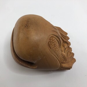 Mokugyu Wooden Fish Drum Antique Japanese Buddhist Carved Chanting ...