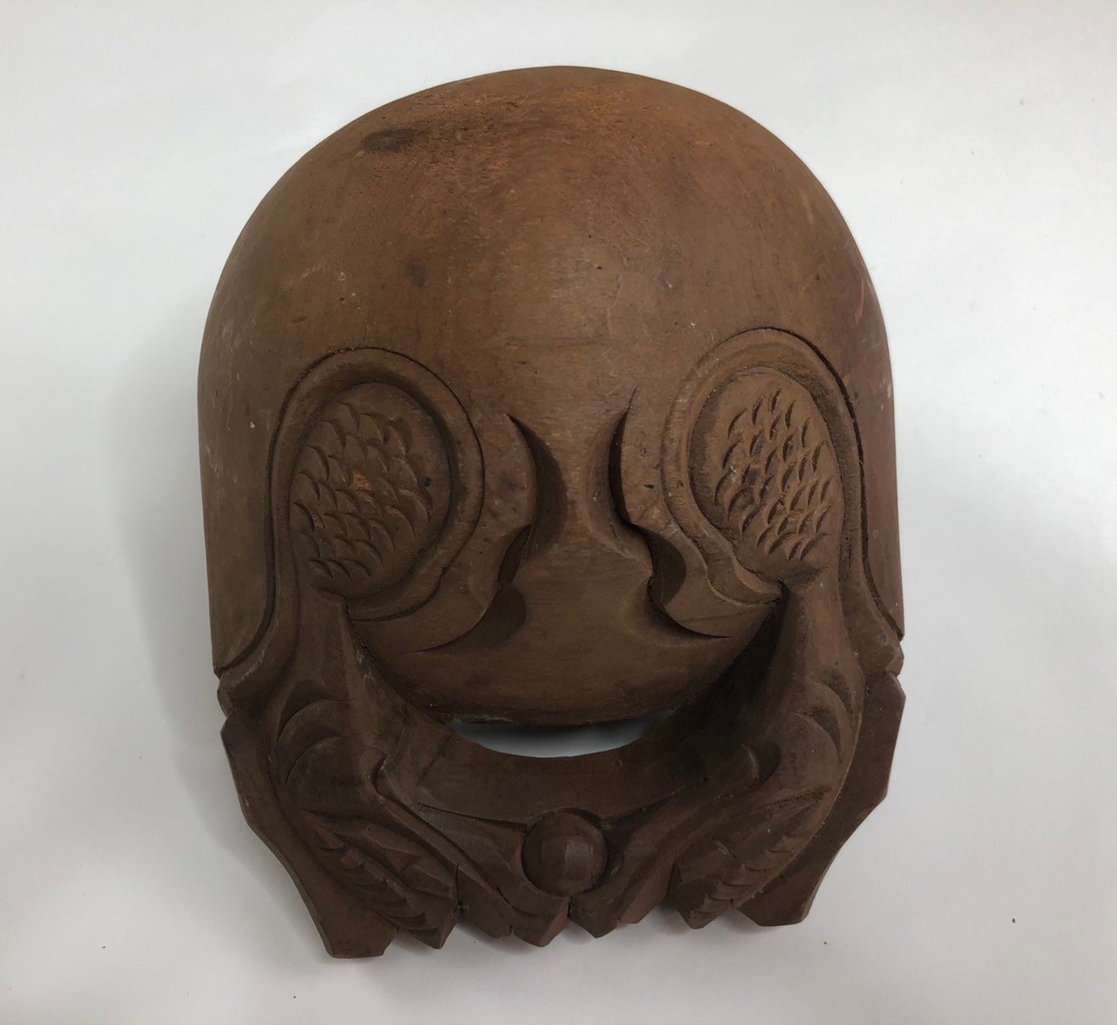 Mokugyu Wooden Fish Drum Antique Japanese Buddhist Carved Chanting ...