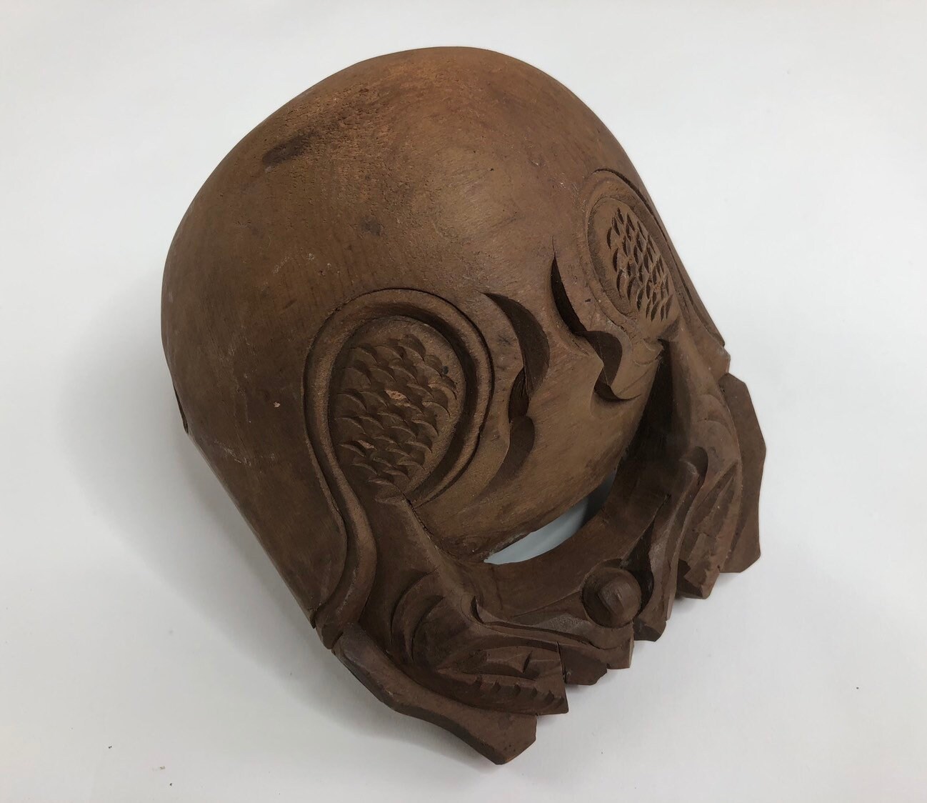 Mokugyu Wooden Fish Drum Antique Japanese Buddhist Carved Chanting ...