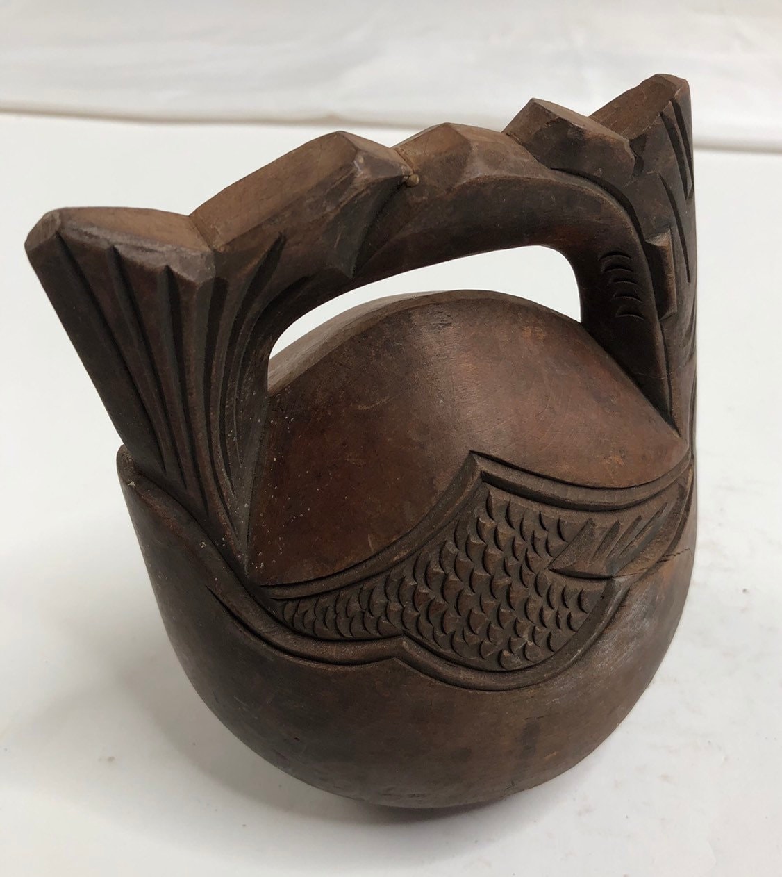 Mokugyo/ Wooden Fish Drum/ Antique Japanese Buddhist Carved Chanting ...