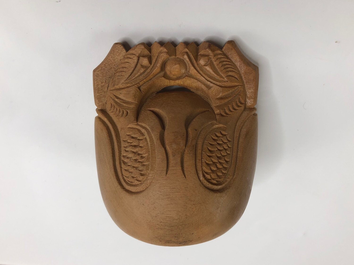 Mokugyu Wooden Fish Drum Antique Japanese Buddhist Carved Chanting ...