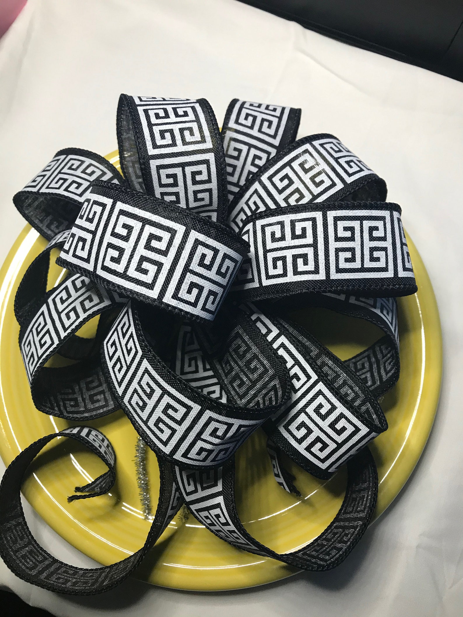 Greek Key Wired Ribbon - Etsy
