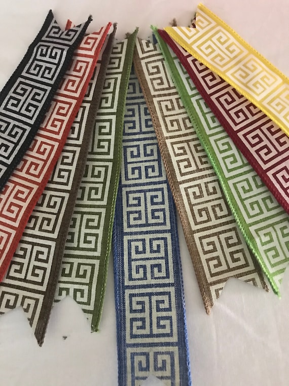 Greek Key Wired Ribbon - Etsy