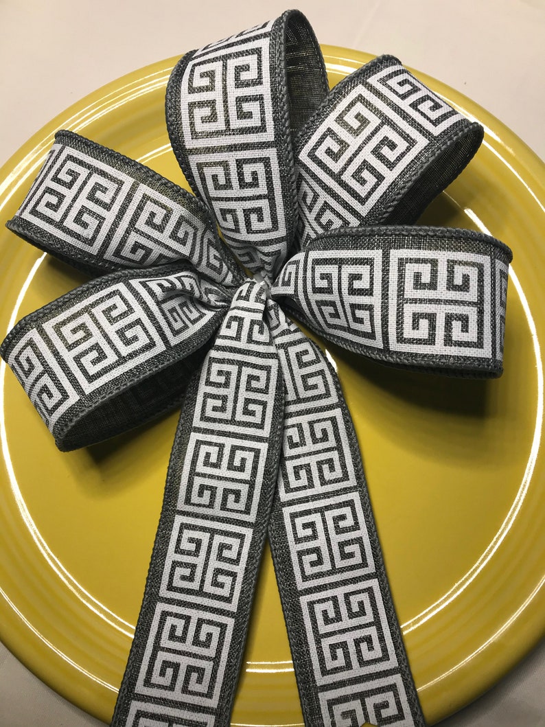 Greek Key Wired Ribbon - Etsy
