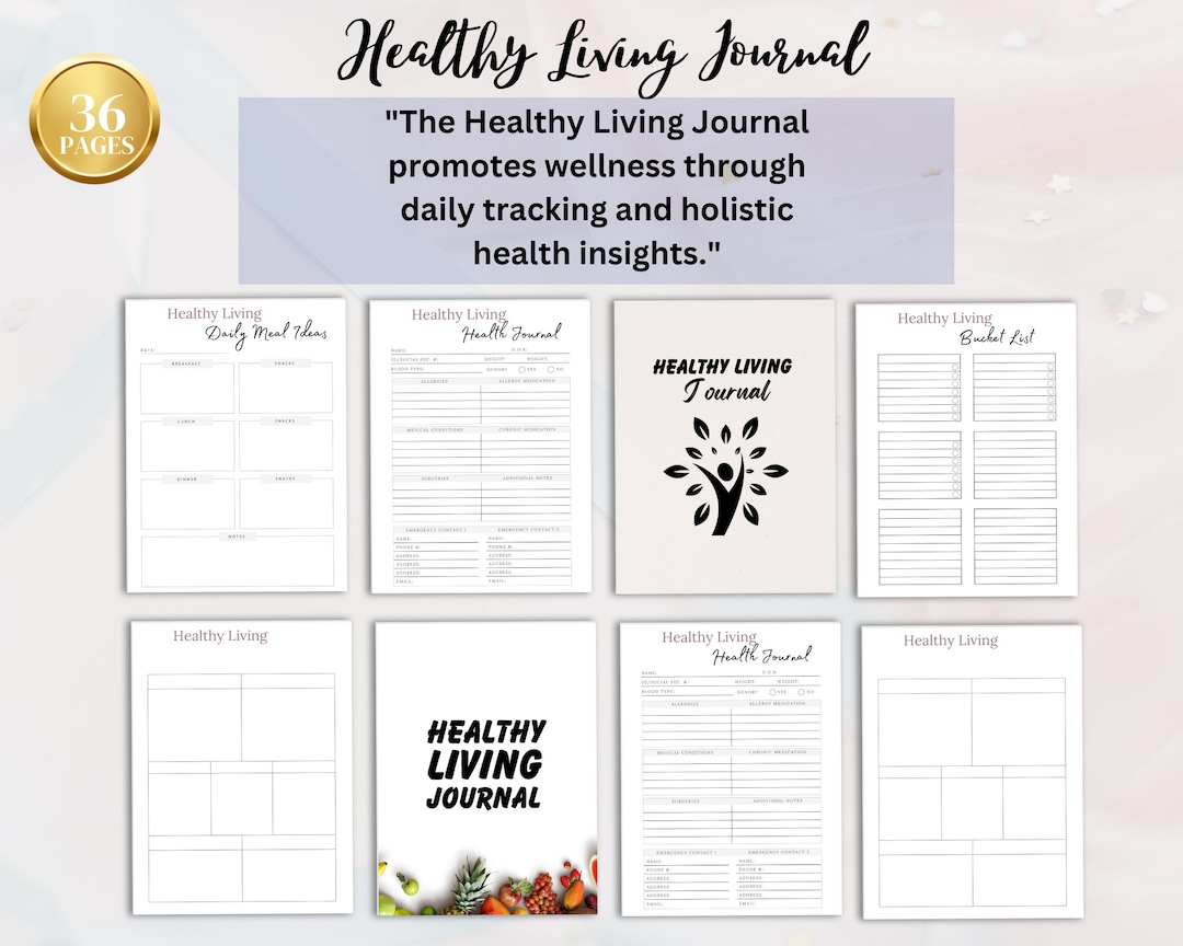 Healthy Living Journal, Wellness Planner, Wellness Tracker, Self-care ...